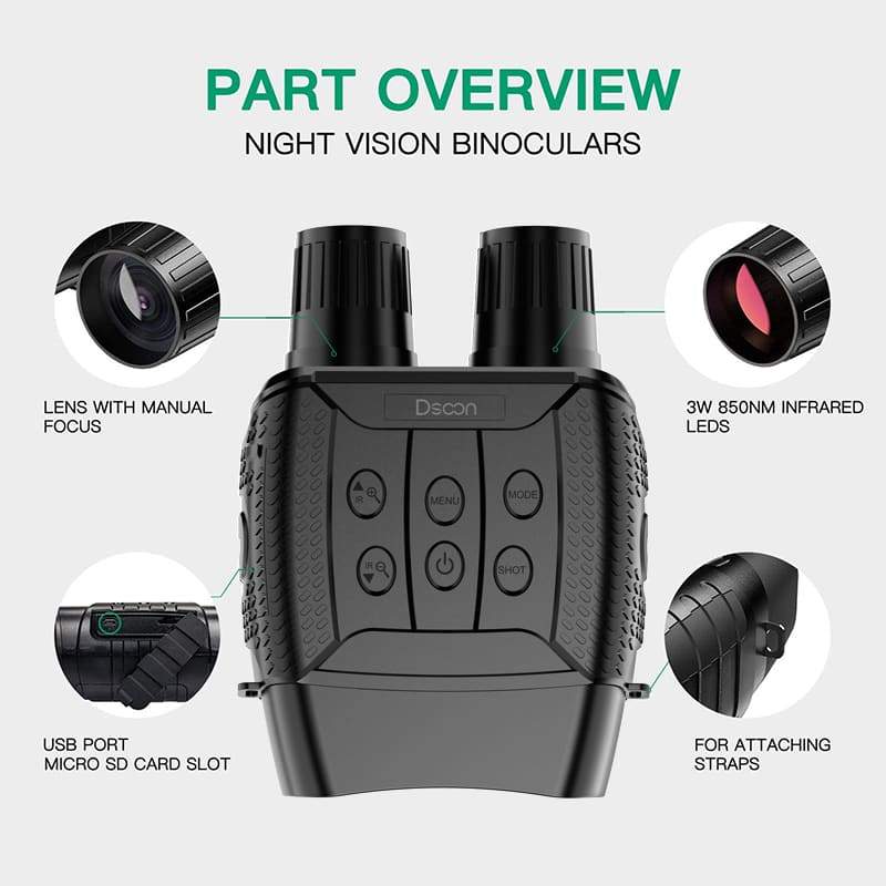 Night Vision Binoculars With Camera, Digital, Infrared | Dsoon NV3182 ...