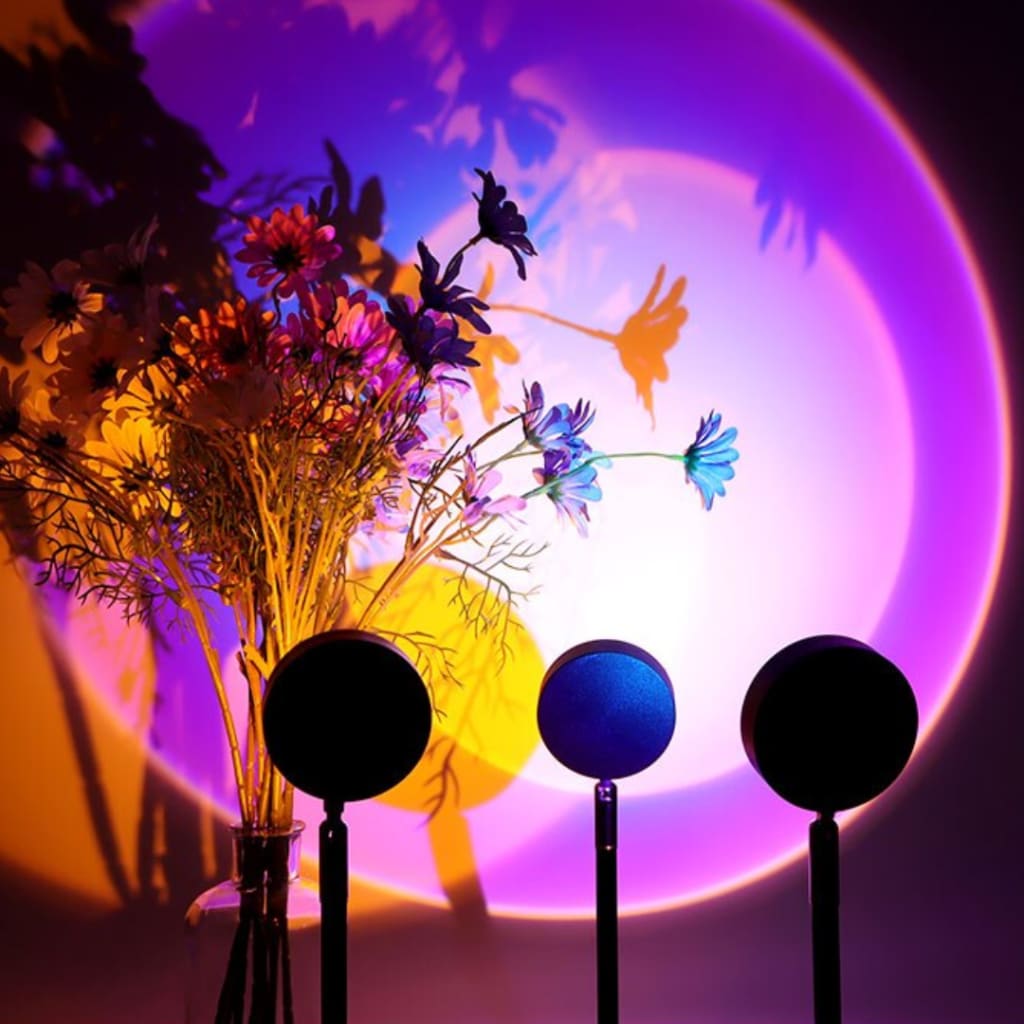 Rainbow Sunset Projection Lamp, Sunset Room Projector Light, Rainbow ...